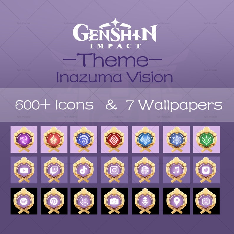 Genshin Impact IOS APP Icons | Inazuma Theme Icons | Inazuma Vision ...