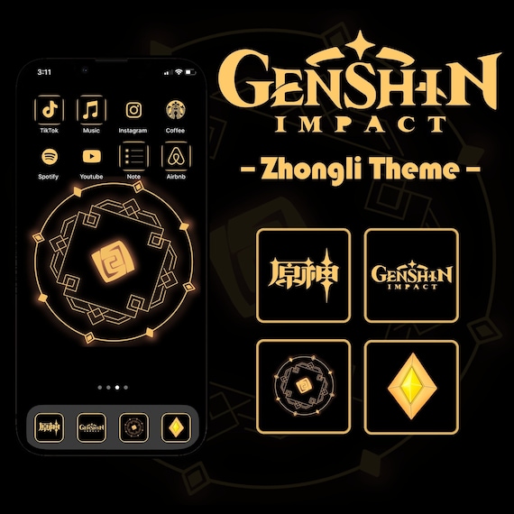 Genshin Impact IOS APP Icons Zhongli Theme Icons Free - Etsy