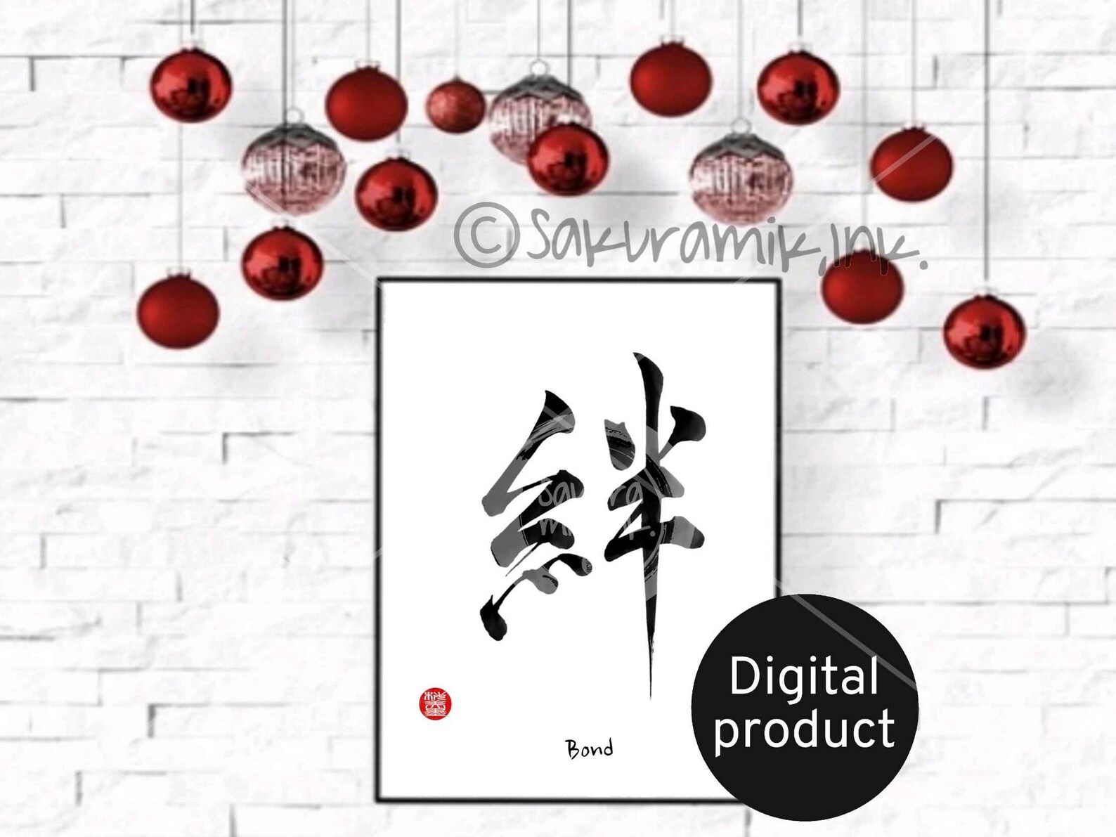 Bond, Hand Brushed, Japanese Traditional Calligraphy Art, Ancient Art ...