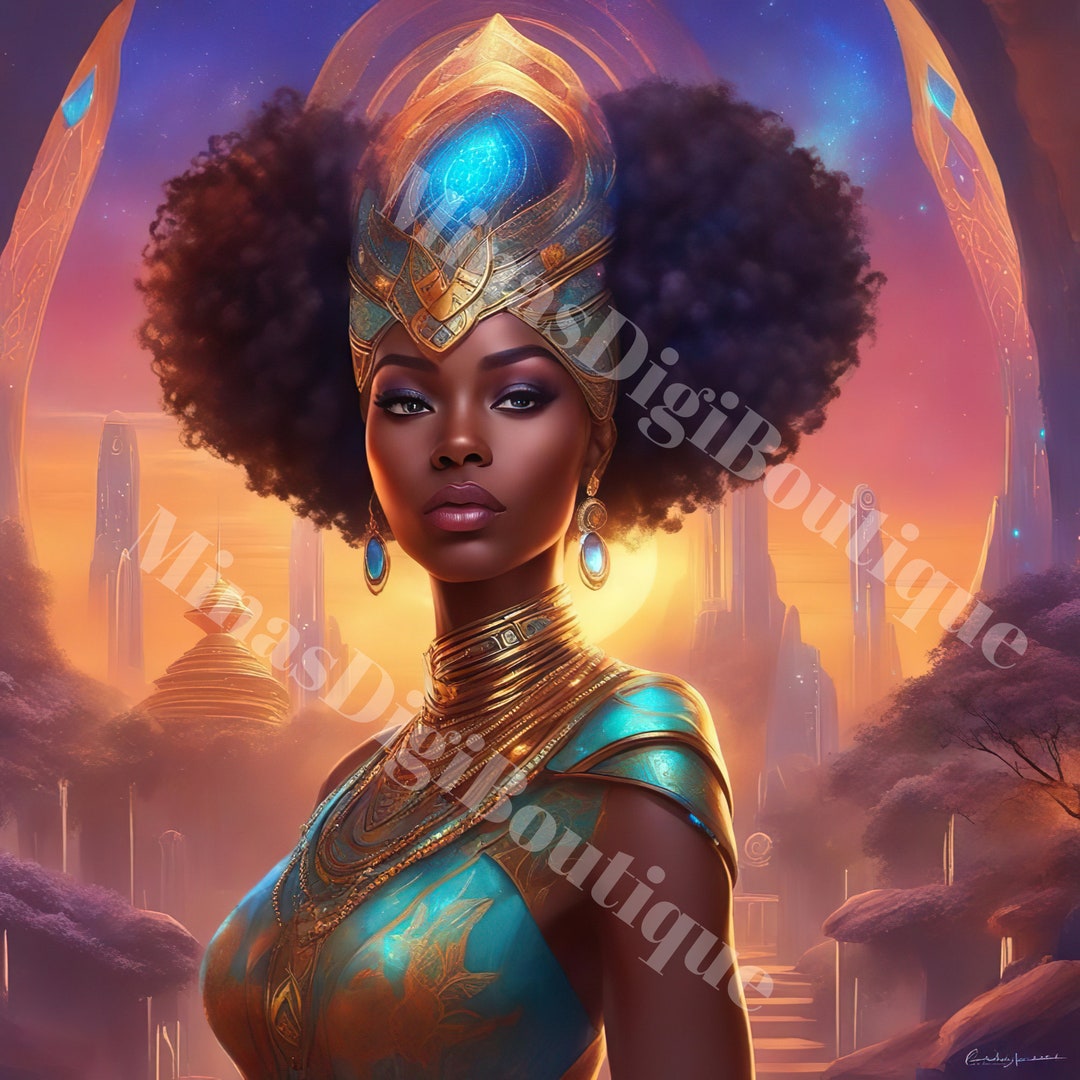 Black Queen Digital Art African Queen Black Art Digital Download AI Art ...