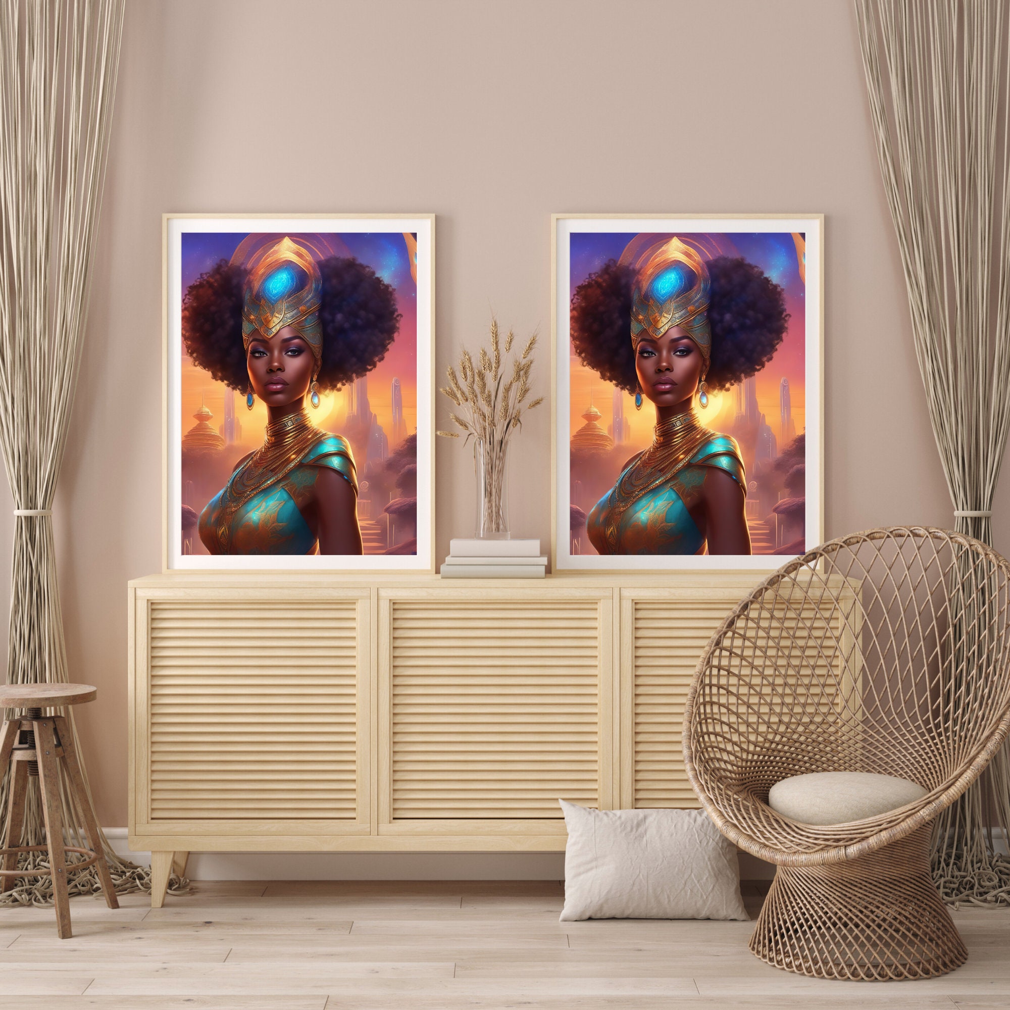 Black Queen Digital Art African Queen Black Art Digital Download AI Art ...