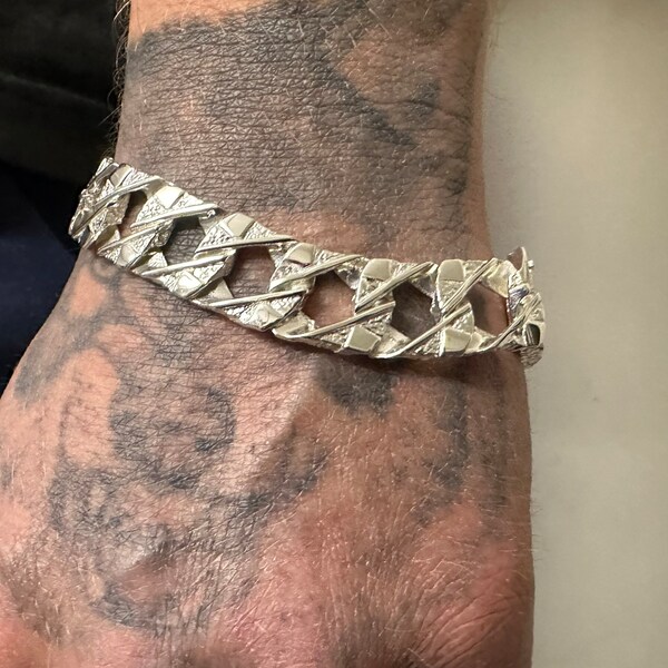 Silver Chaps Bracelet - Etsy UK