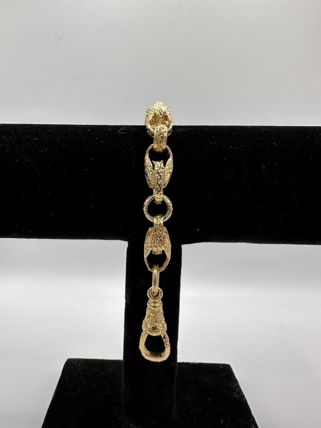 9ct Gold on Silver Belcher Tulip 10mm Bracelet Gents Mens Heavy 925 ...