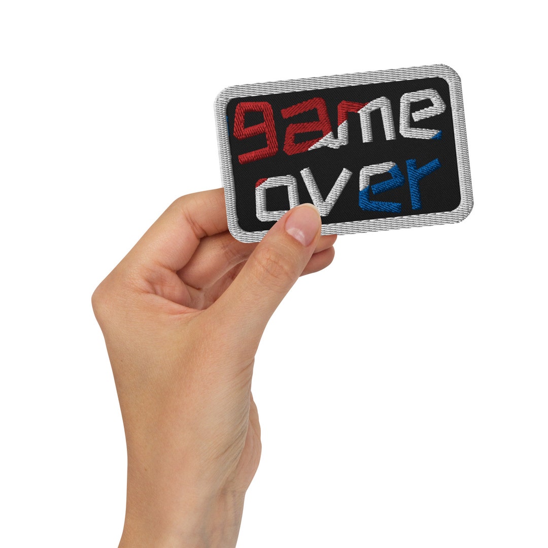 Red, White, & Blue Game Over Embroidered Patch - Level up Your Style ...