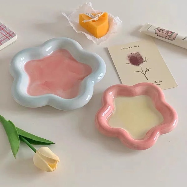 Ceramic Flower Plate - Etsy