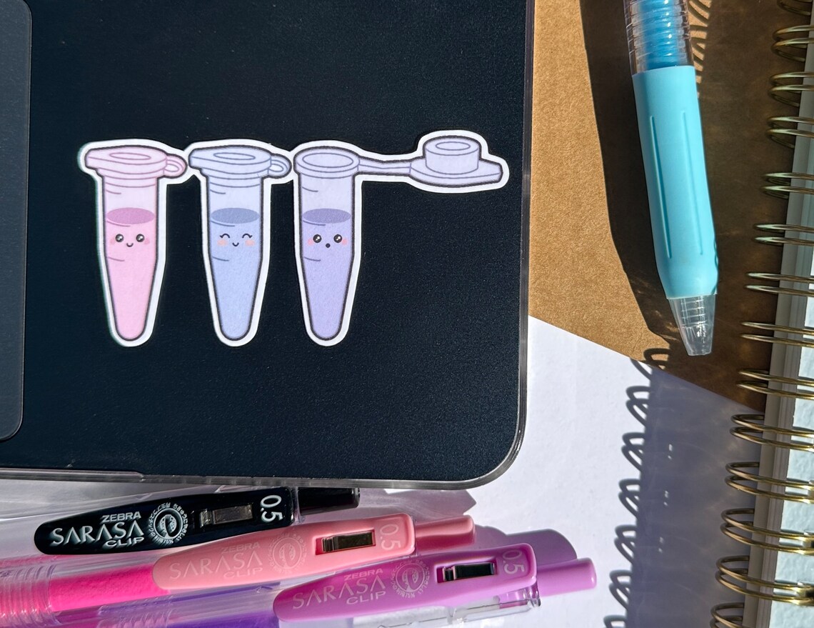 Cute Eppendorf Tube Triplet Sticker | Science, Life Science, Biology ...