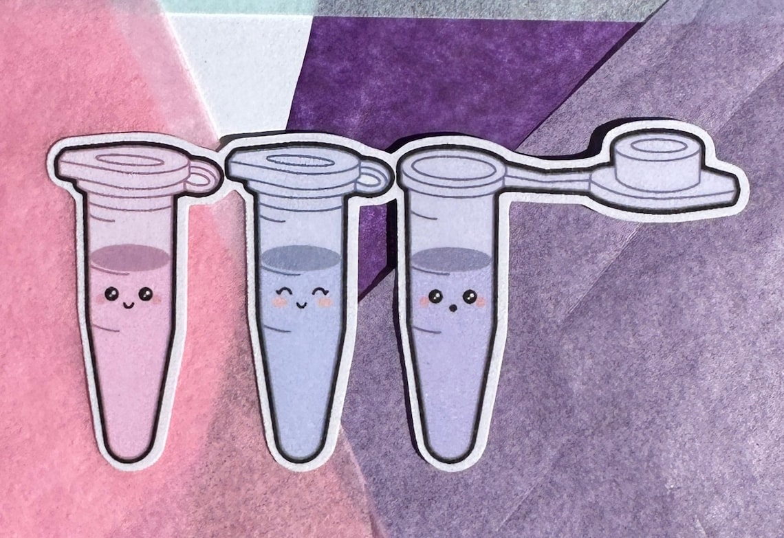 Cute Eppendorf Tube Triplet Sticker | Science, Life Science, Biology ...