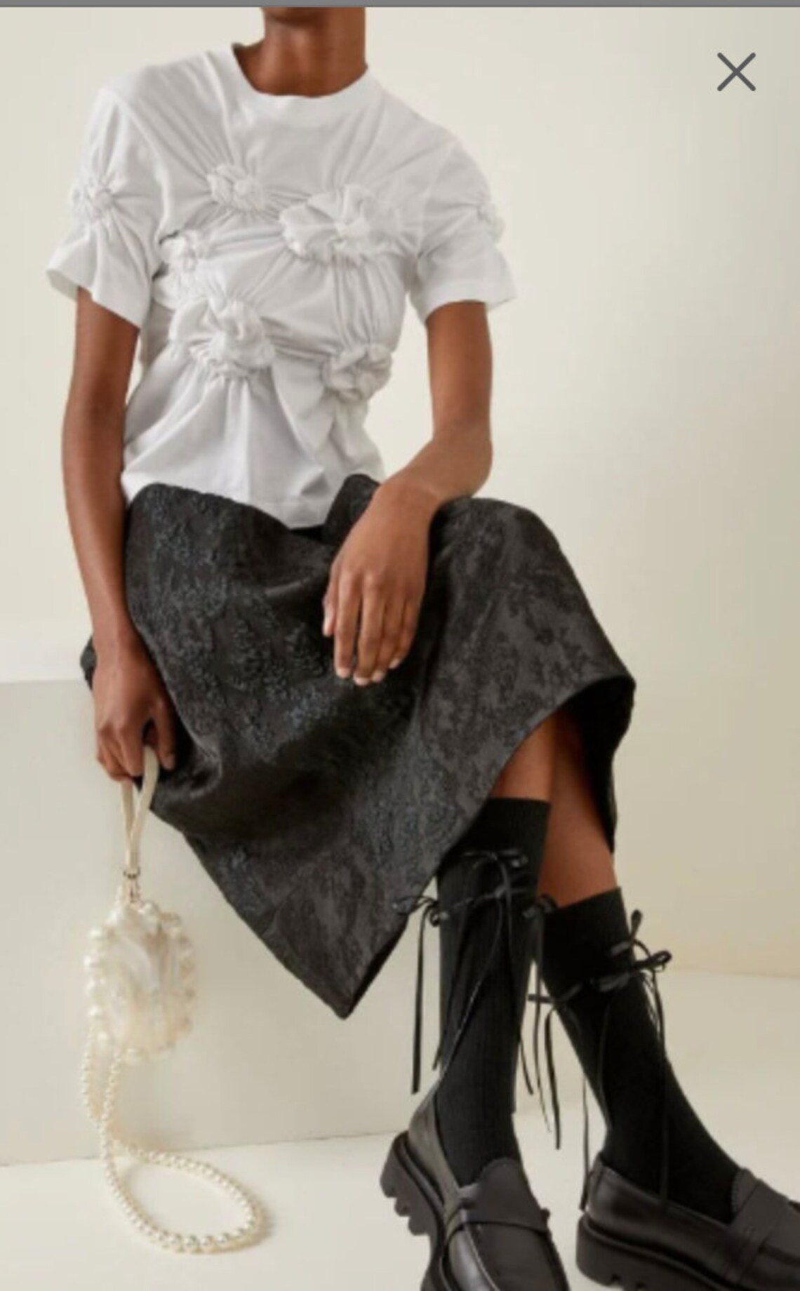 Simone Rocha Black Ribbon Long Calf Socks Women Socks Runway Socks ...