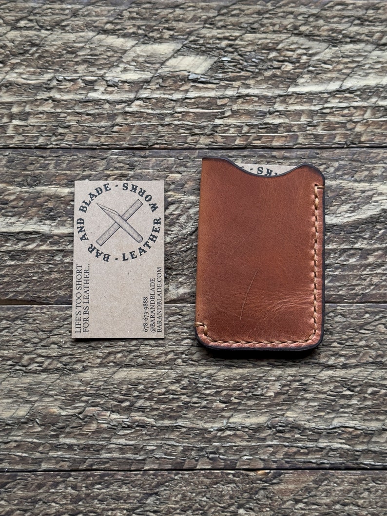 Horween Leather Business Card Wallet, Slim Card Holder, Heirloom ...