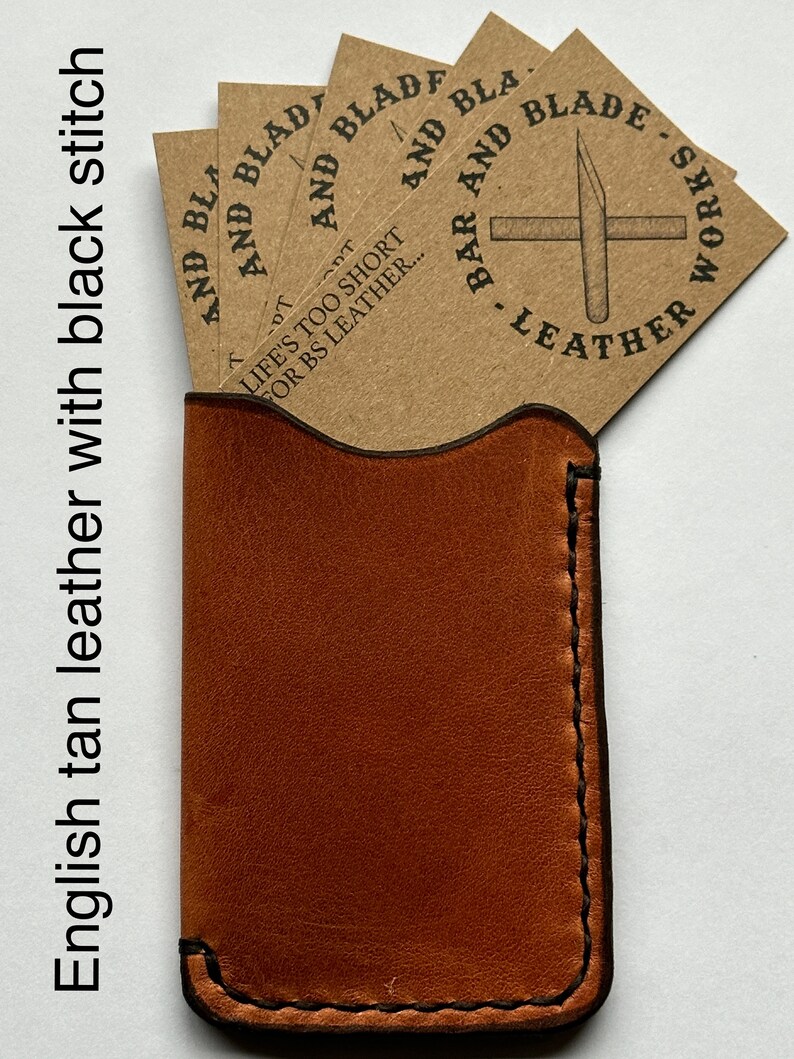 Horween Leather Business Card Wallet, Slim Card Holder, Heirloom ...