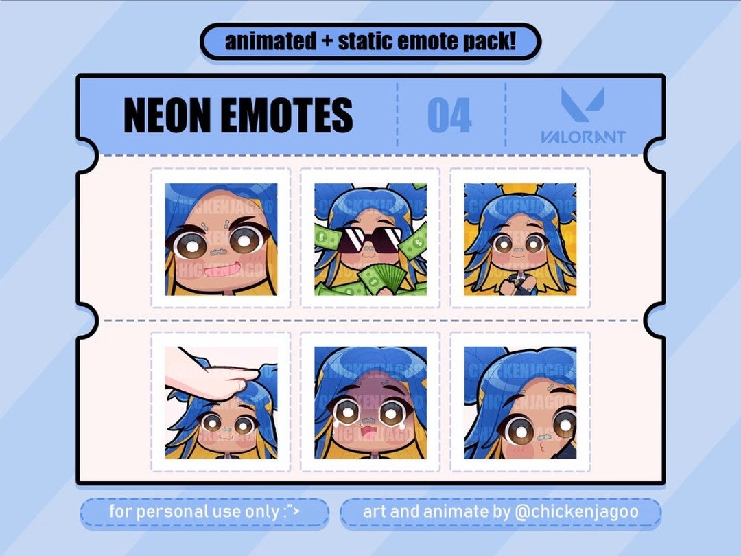 Neon Animated Emotes Pack 04 | Emot Twitch - Etsy