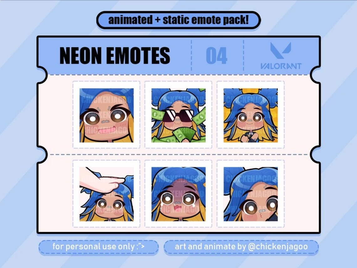 Neon Animated Emotes Pack 04 Emot Twitch - Etsy