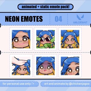 Neon Animated Emotes Pack 04 | Emot Twitch - Etsy