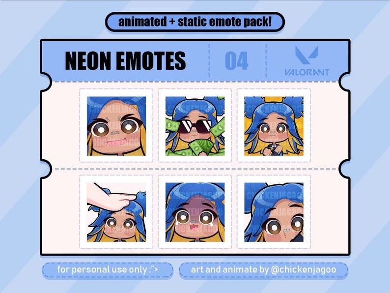 Neon Animated Emotes Pack 04 | Emot Twitch - Etsy