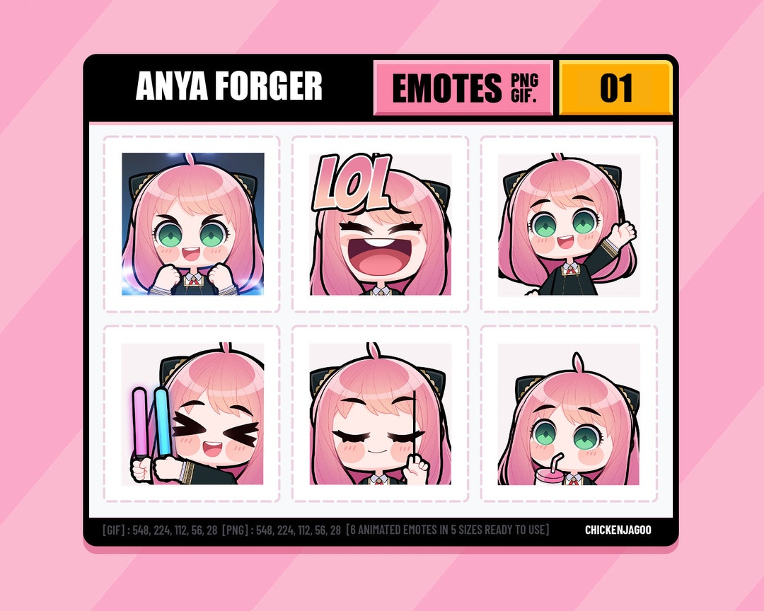 Anya Animated Emotes Pack 01 | Emot Twitch - Etsy