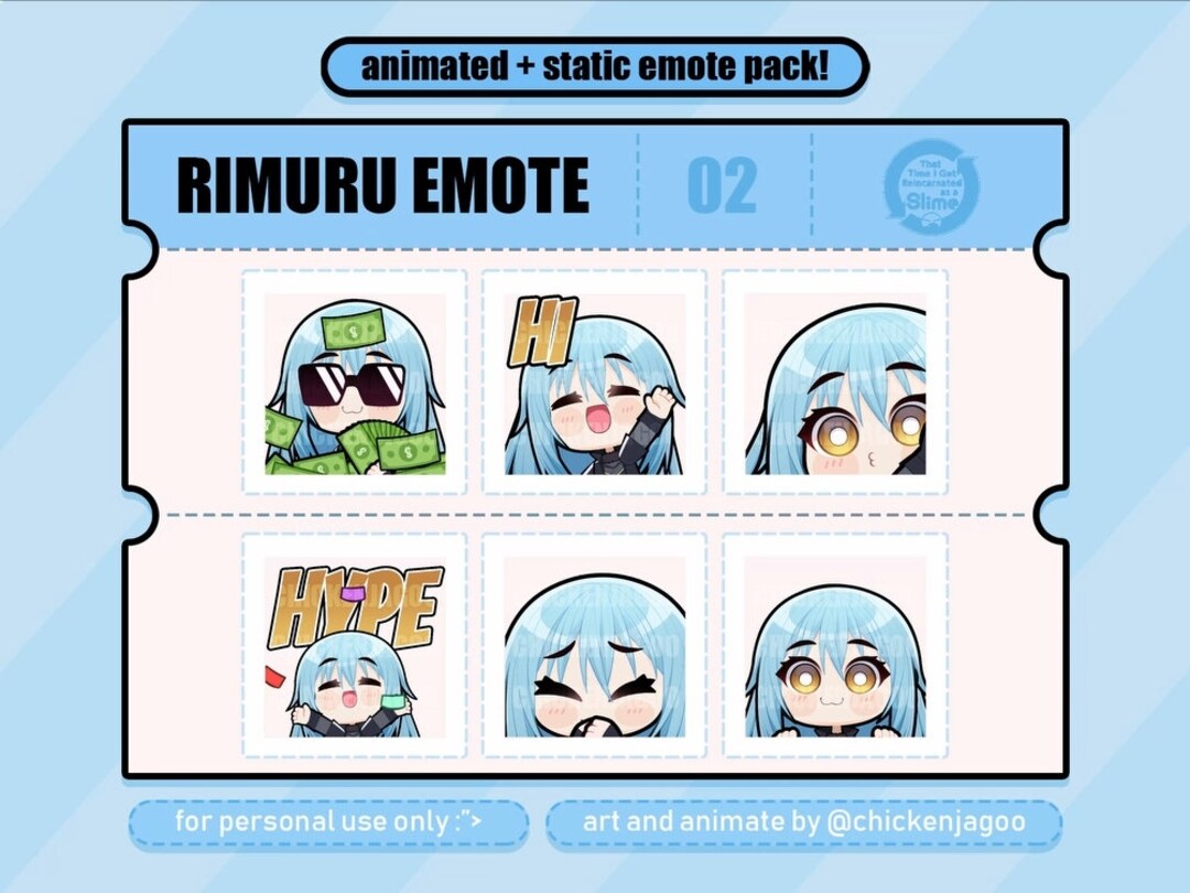 Rimuru Animated Emotes Pack 02 Emot Twitch - Etsy