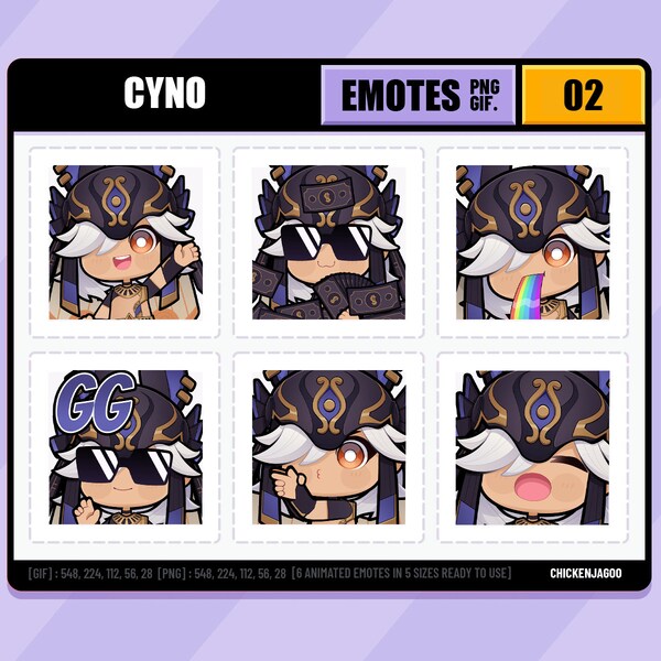 Cyno Genshin Emotes - Etsy UK