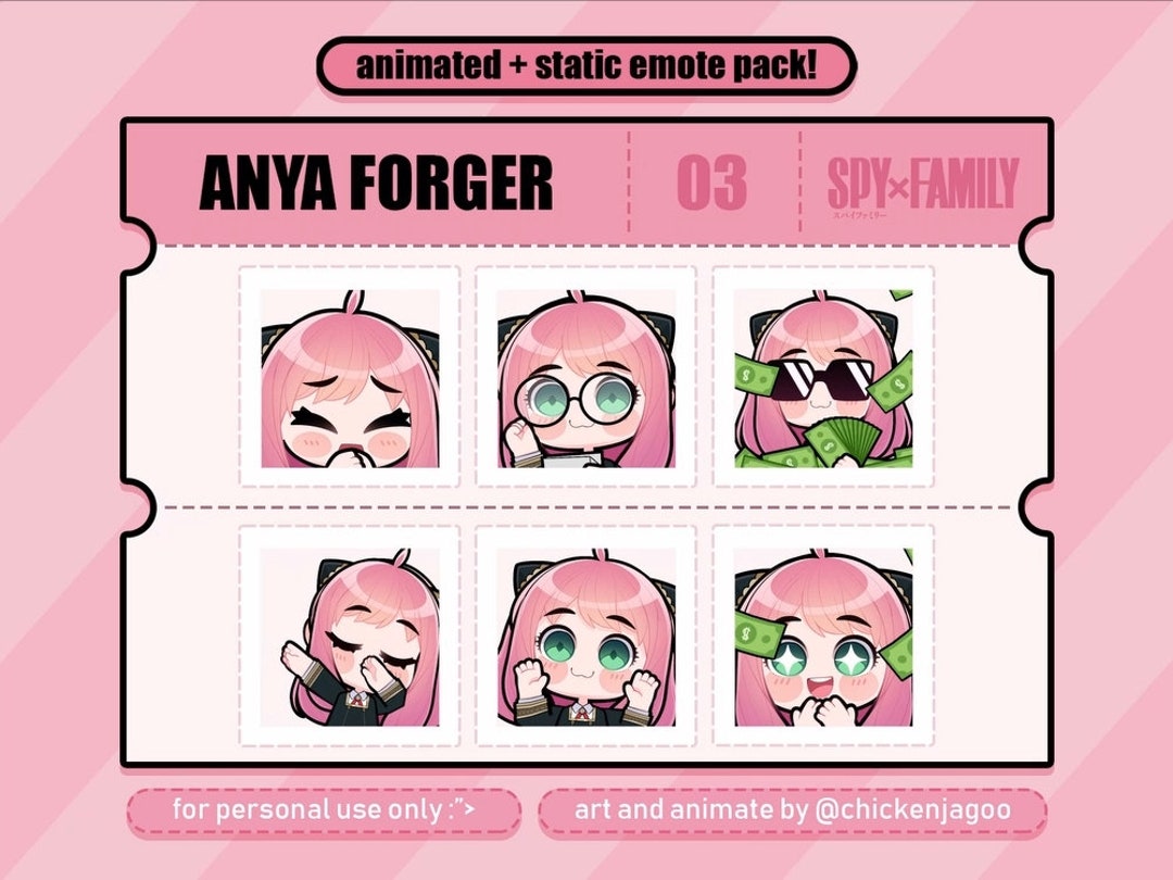 Anya Animated Emotes Pack 03 Emot Twitch - Etsy
