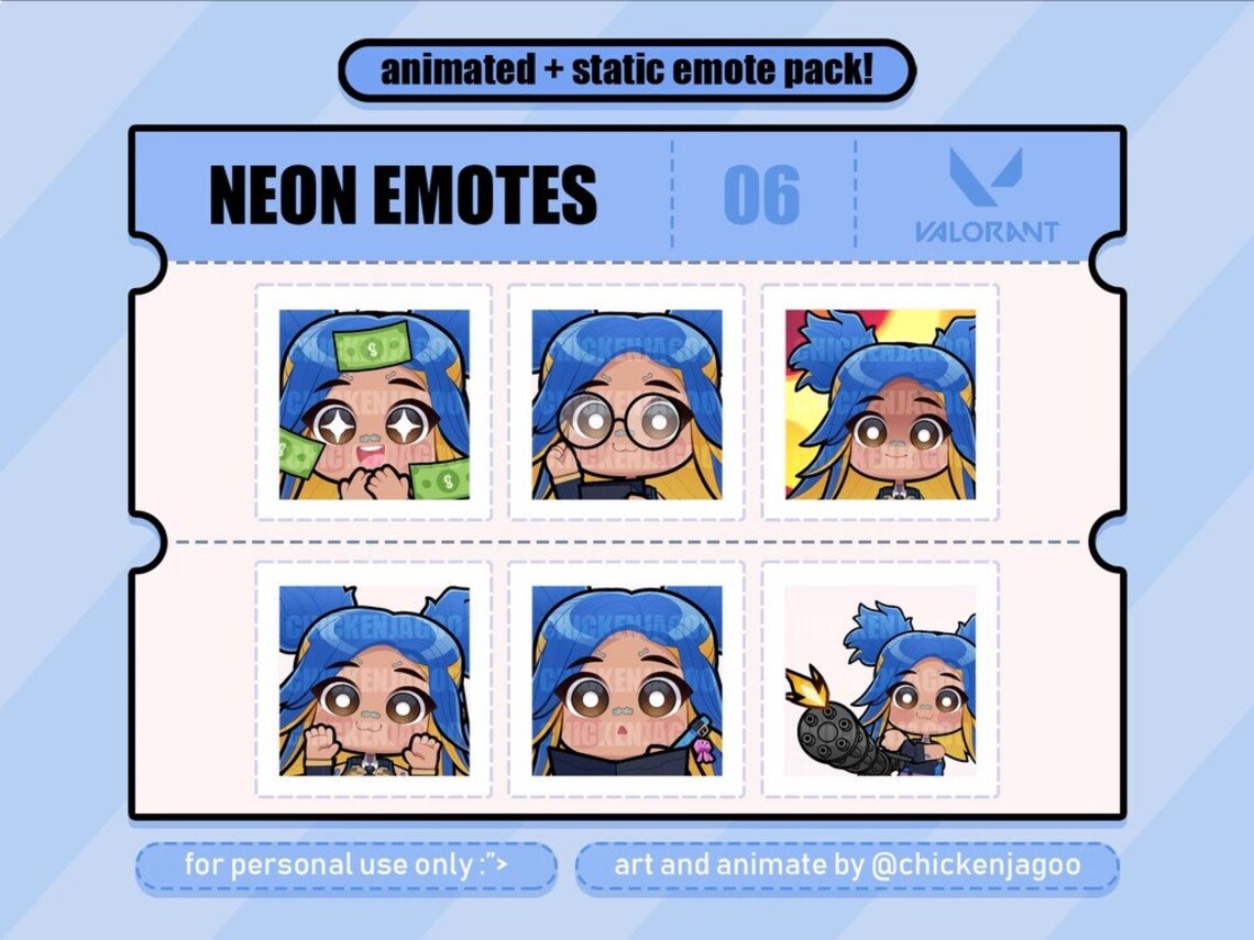 Neon Animated Emotes Pack 06 | Emot Twitch - Etsy