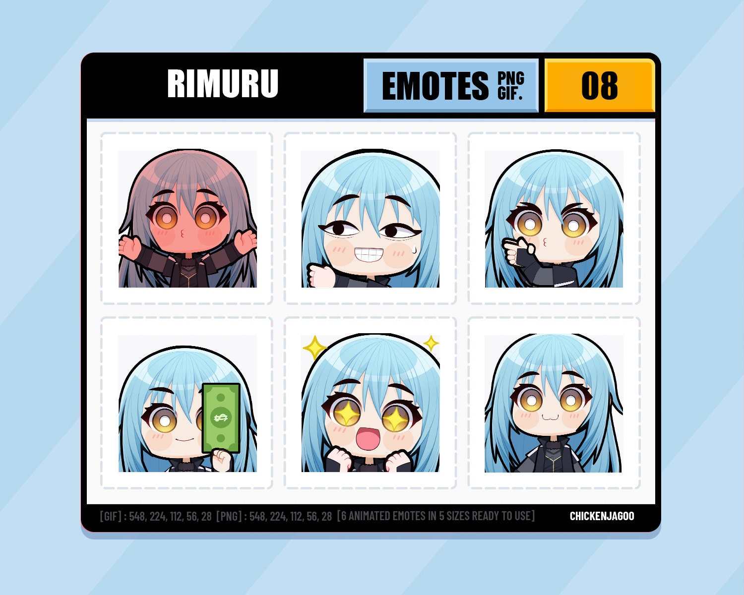 Rimuru Animated Emotes Pack 08 Emot Twitch - Etsy