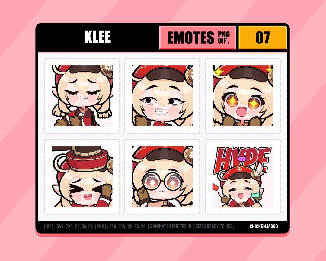 Genshin Klee Emote Pack 07 | Twitch Emote | Discord Emote - Etsy Canada