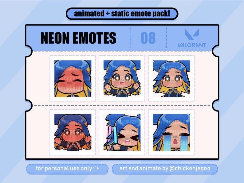 Neon Animated Emotes Pack 08 | Emot Twitch - Etsy