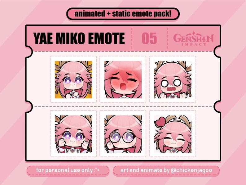 Genshin Yae Miko Emote Pack 05 Twitch Emote Discord Emote - Etsy Genshin Yae Miko Emote Pack 05 Twitch Emote Discord Emote - Etsy
