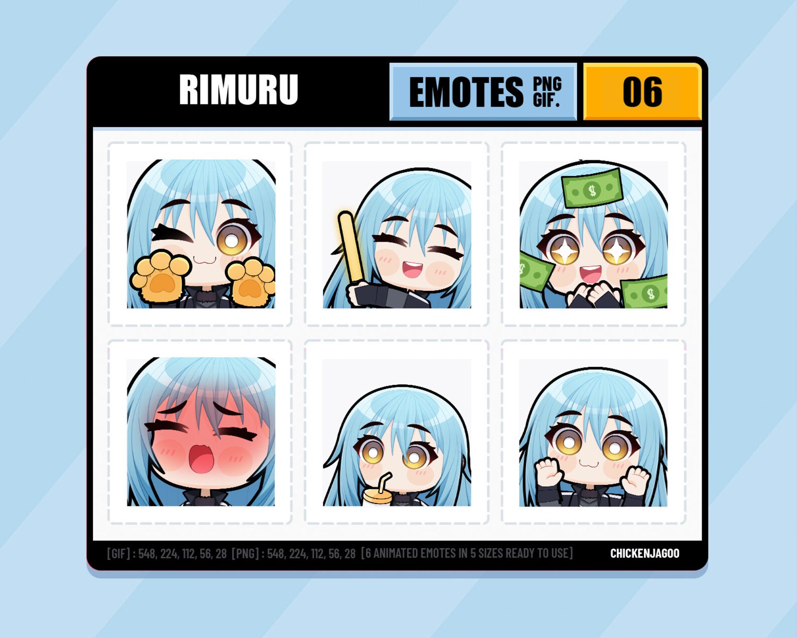 Rimuru Animated Emotes Pack 06 | Emot Twitch - Etsy