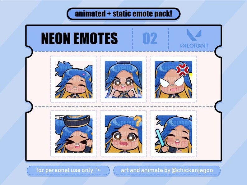 Neon Animated Emotes Pack 02 | Emot Twitch - Etsy