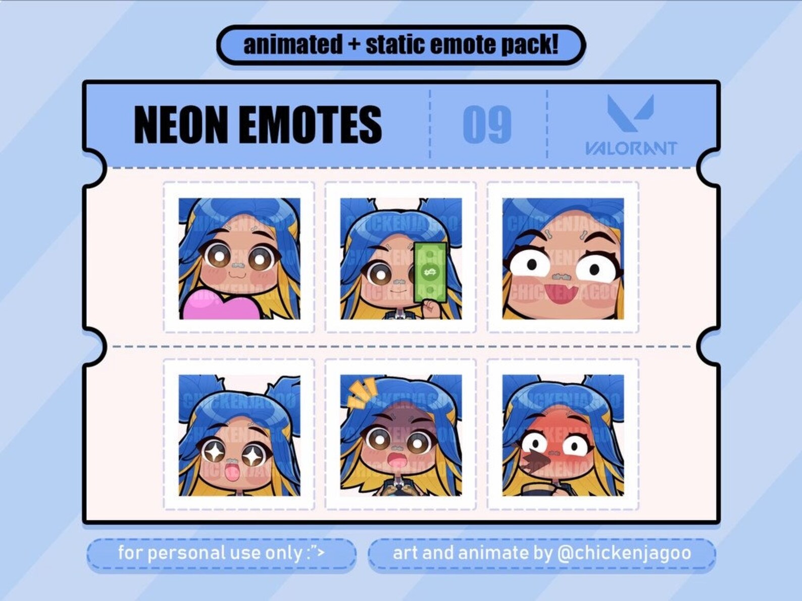 Neon Animated Emotes Pack 09 | Emot Twitch - Etsy