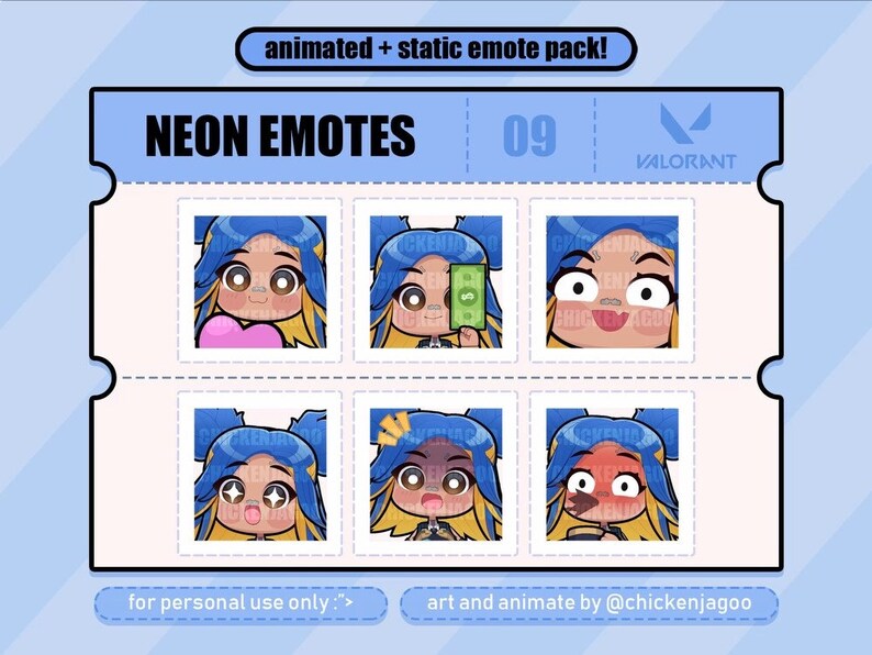 Neon Animated Emotes Pack 09 | Emot Twitch - Etsy