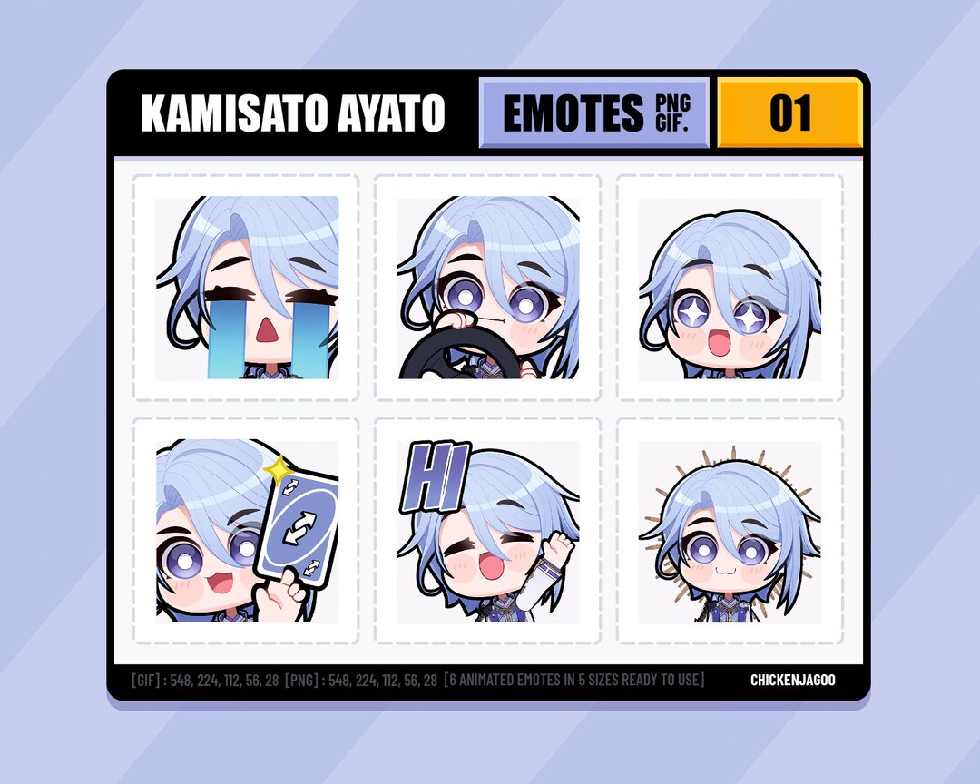 Genshin Ayato Emote Pack 01 | Twitch Emote | Discord Emote - Etsy