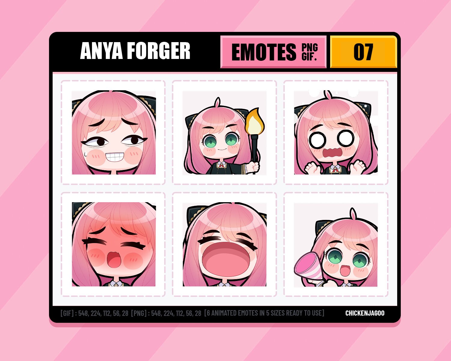 Anya Animated Emotes Pack 07 | Emot Twitch - Etsy