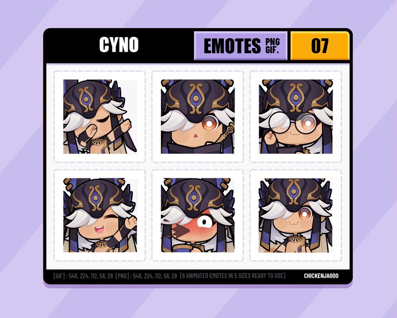 Genshin Cyno Emote Pack 07 | Twitch Emote | Discord Emote - Etsy