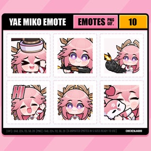 Genshin Yae Miko Emote Pack 10 Twitch Emote Discord Emote - Etsy