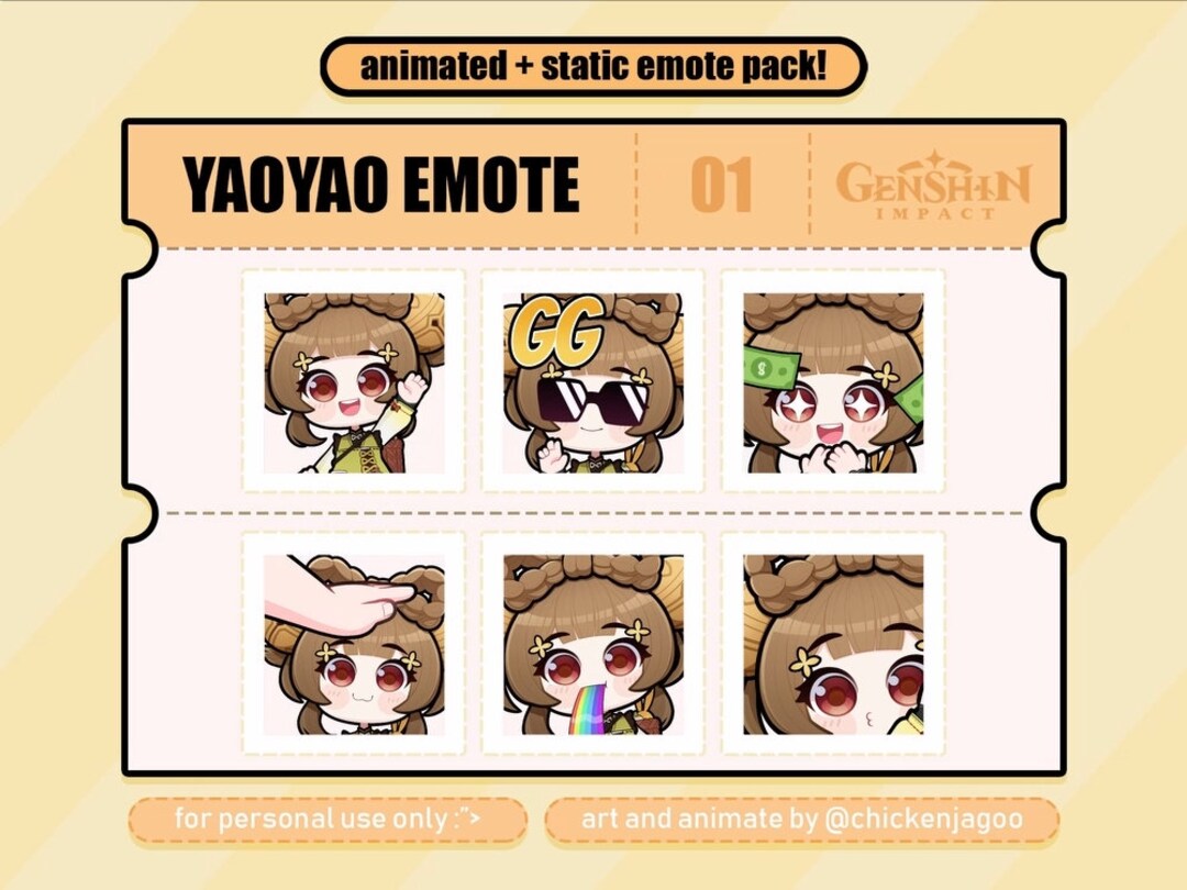 Genshin Yaoyao Emote Pack 01 Twitch Emote Discord Emote - Etsy