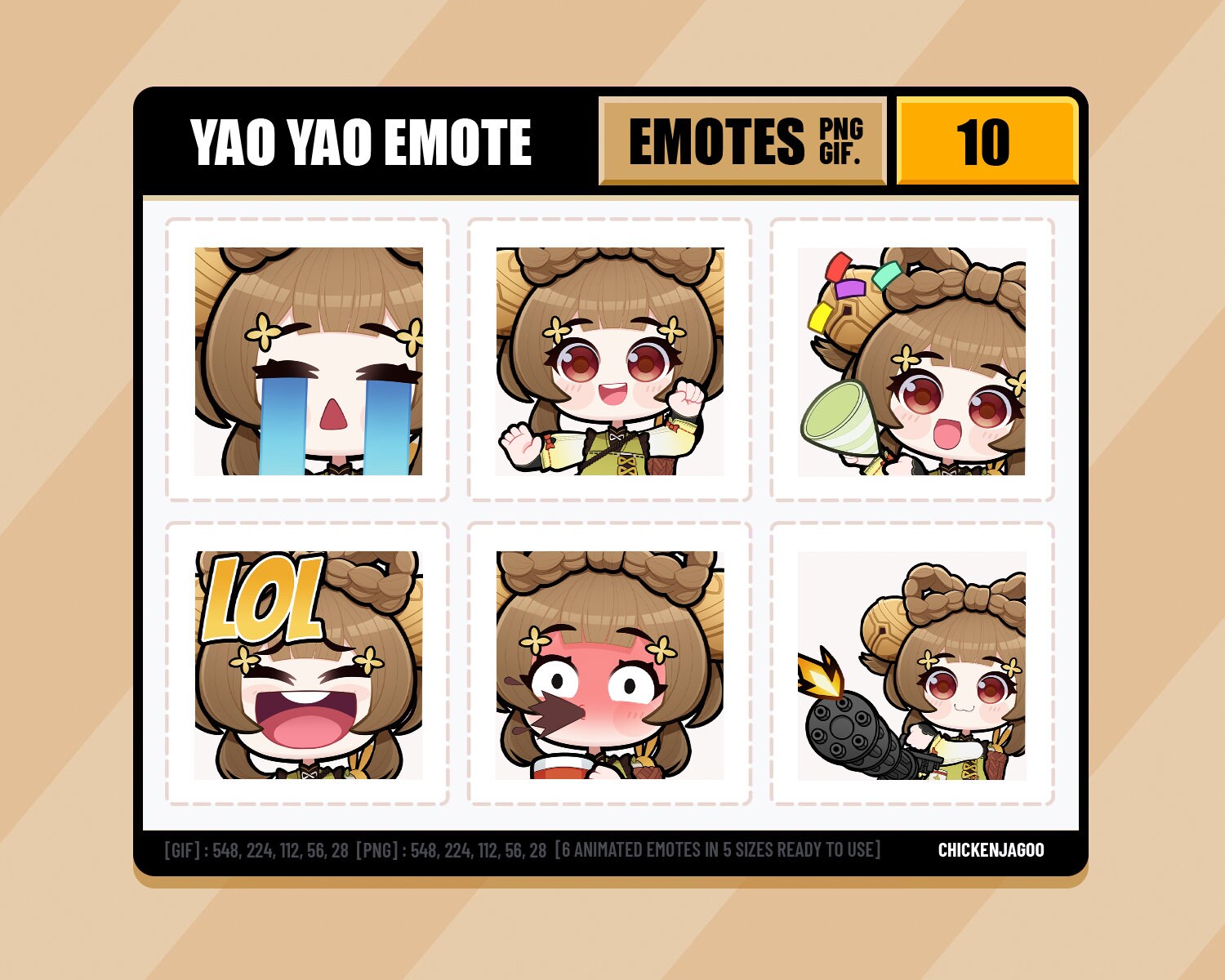 Genshin Yaoyao Emote Pack 10 Twitch Emote Discord Emote - Etsy