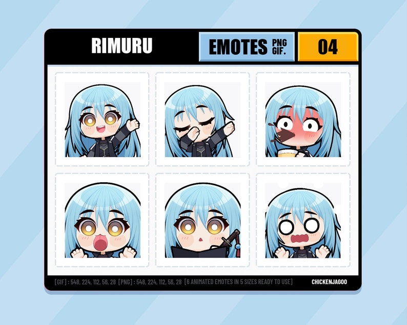 Rimuru Animated Emotes Pack 04 Emot Twitch - Etsy