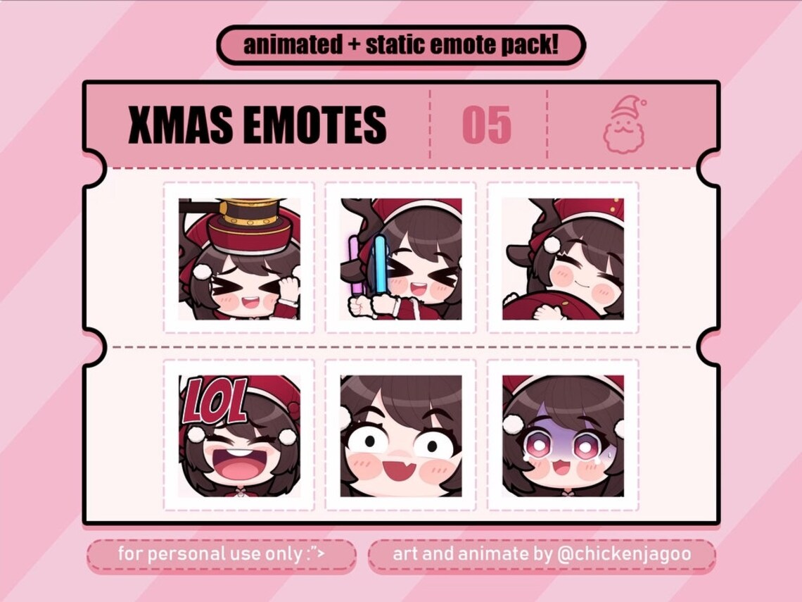 Christmas Animated Emotes Pack 05 | Emot Twitch - Etsy