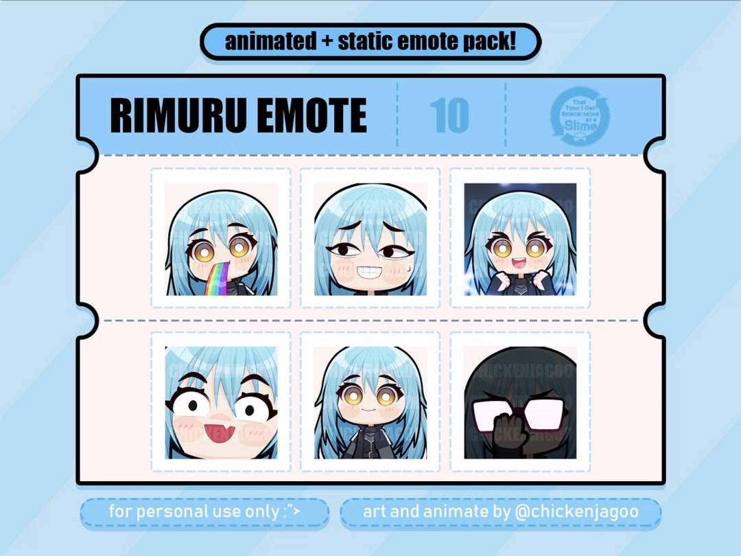 Rimuru Animated Emotes Pack 10 Emot Twitch - Etsy Israel