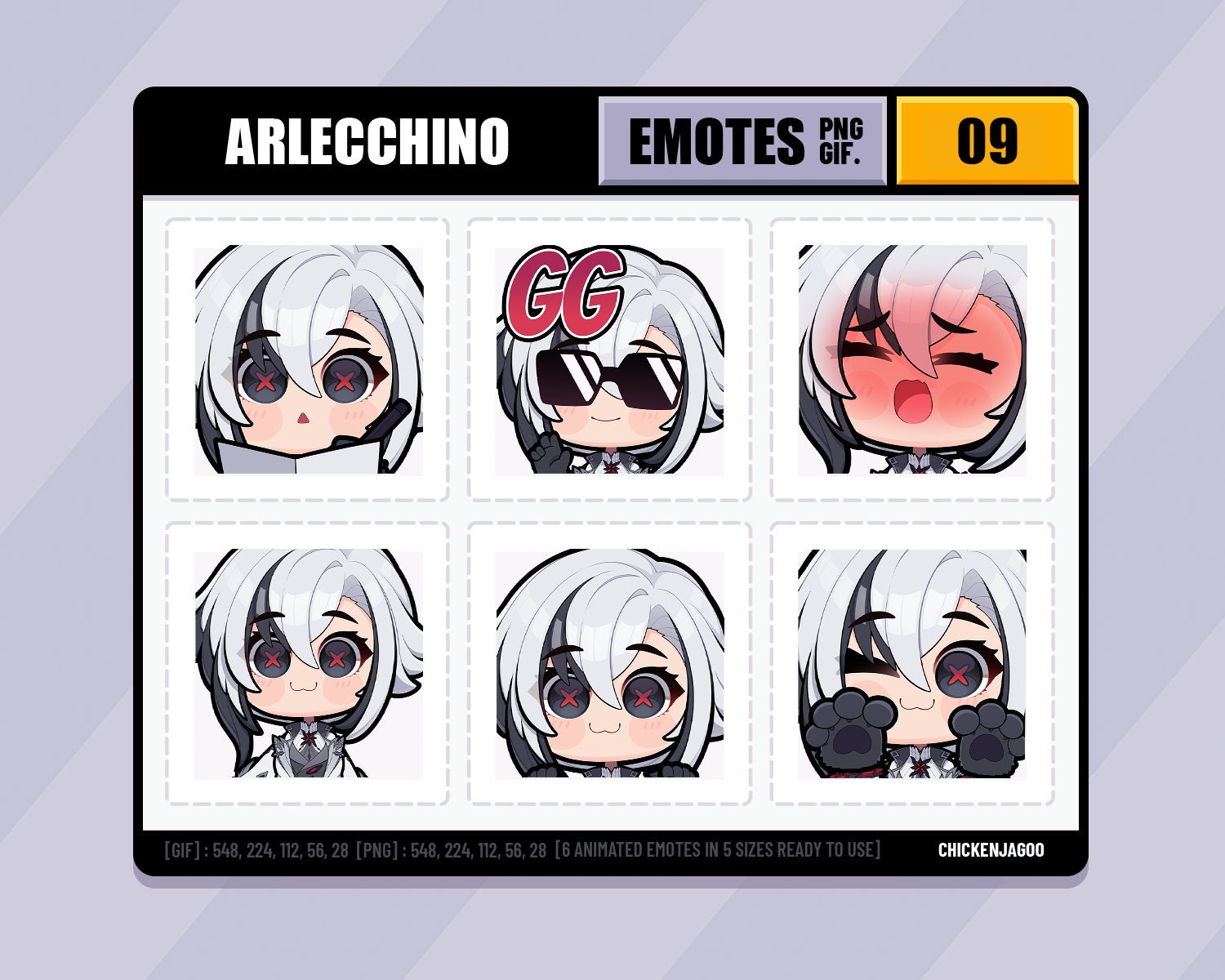 Genshin Arlecchino Emote Pack 09 Twitch Emote Discord Emote - Etsy