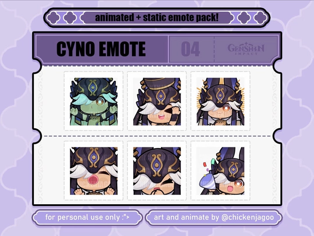 Genshin Cyno Emote Pack 04 Twitch Emote Discord Emote - Etsy Australia