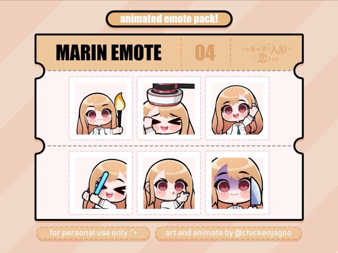 Marin Kitagawa Animated Emotes Pack 04 | Emot Twitch - Etsy
