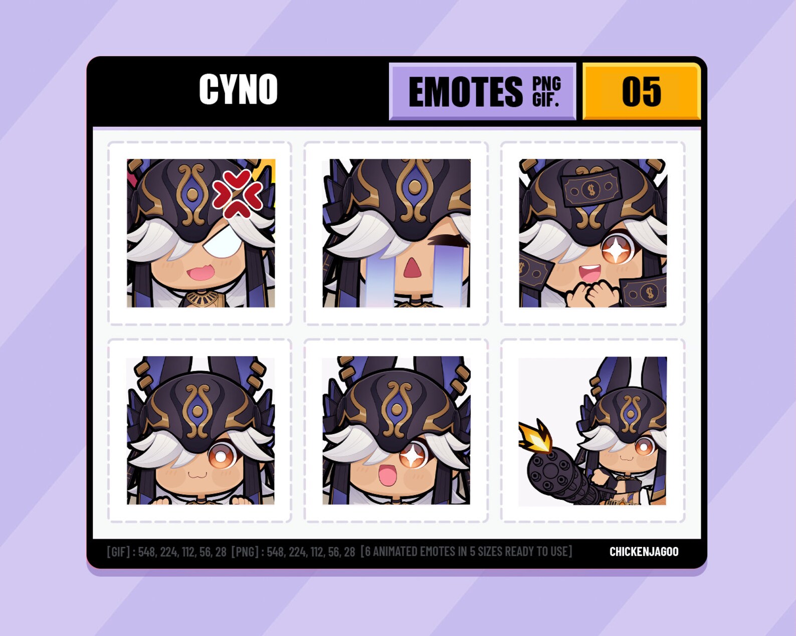 Genshin Cyno Emote Pack 05 Twitch Emote Discord Emote - Etsy
