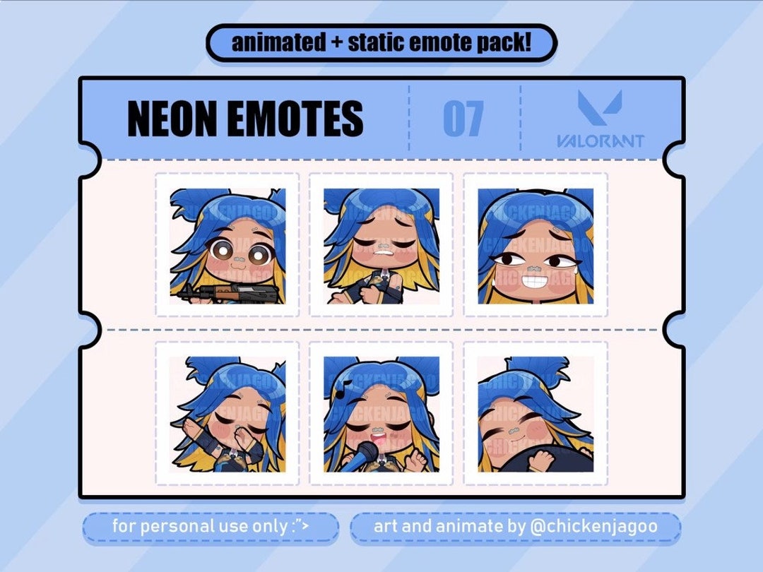 Neon Animated Emotes Pack 07 Emot Twitch - Etsy
