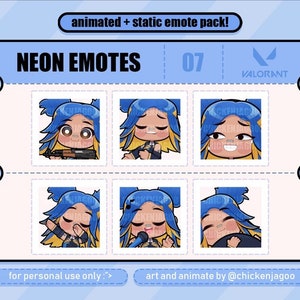 Neon Animated Emotes Pack 07 Emot Twitch - Etsy