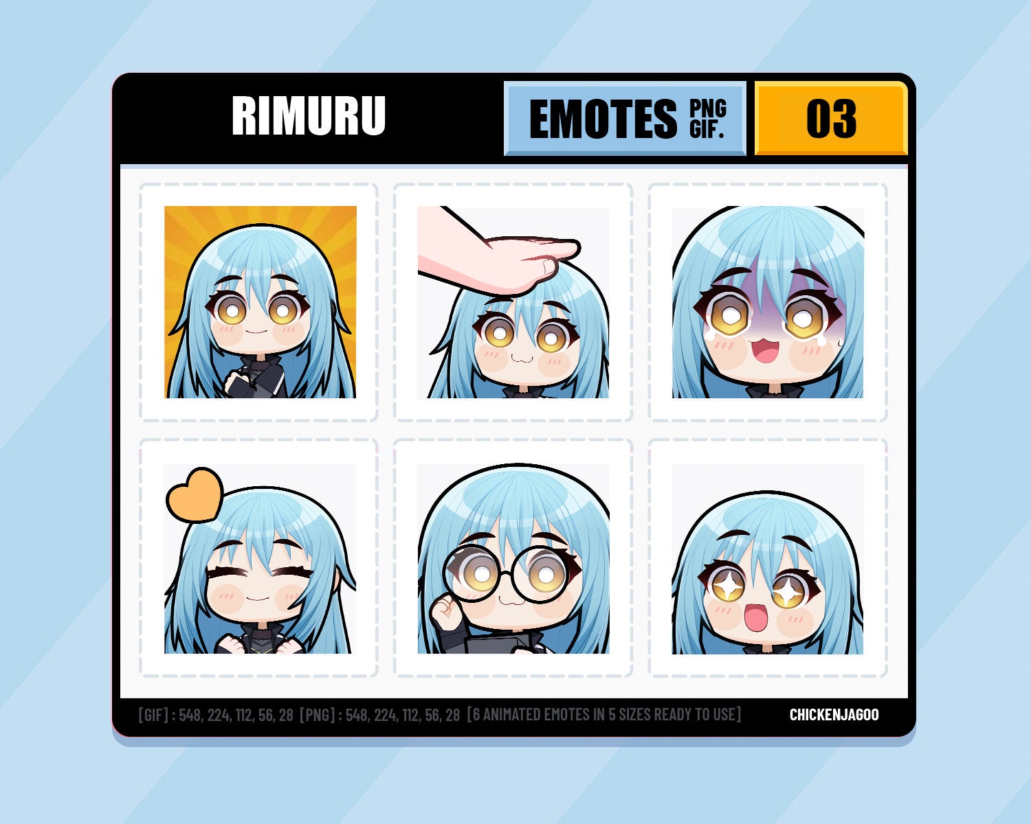 Rimuru Animated Emotes Pack 03 Emot Twitch - Etsy