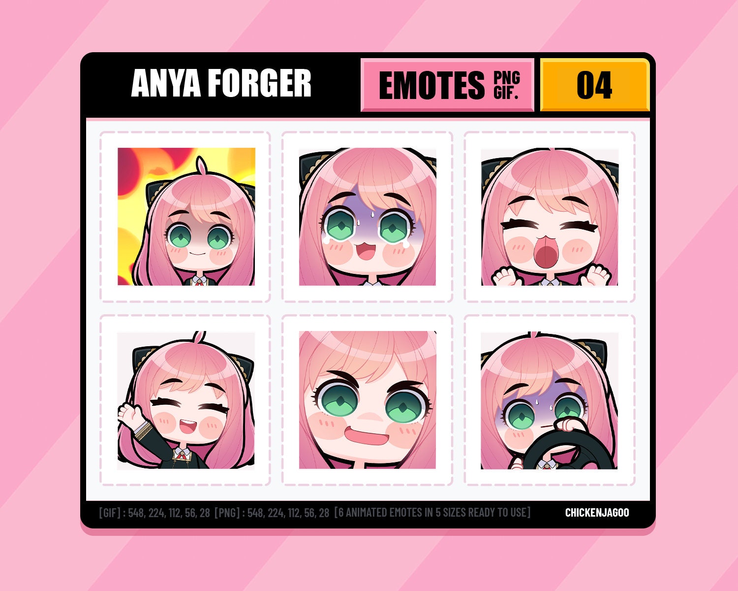 Anya Animated Emotes Pack 04 Emot Twitch - Etsy
