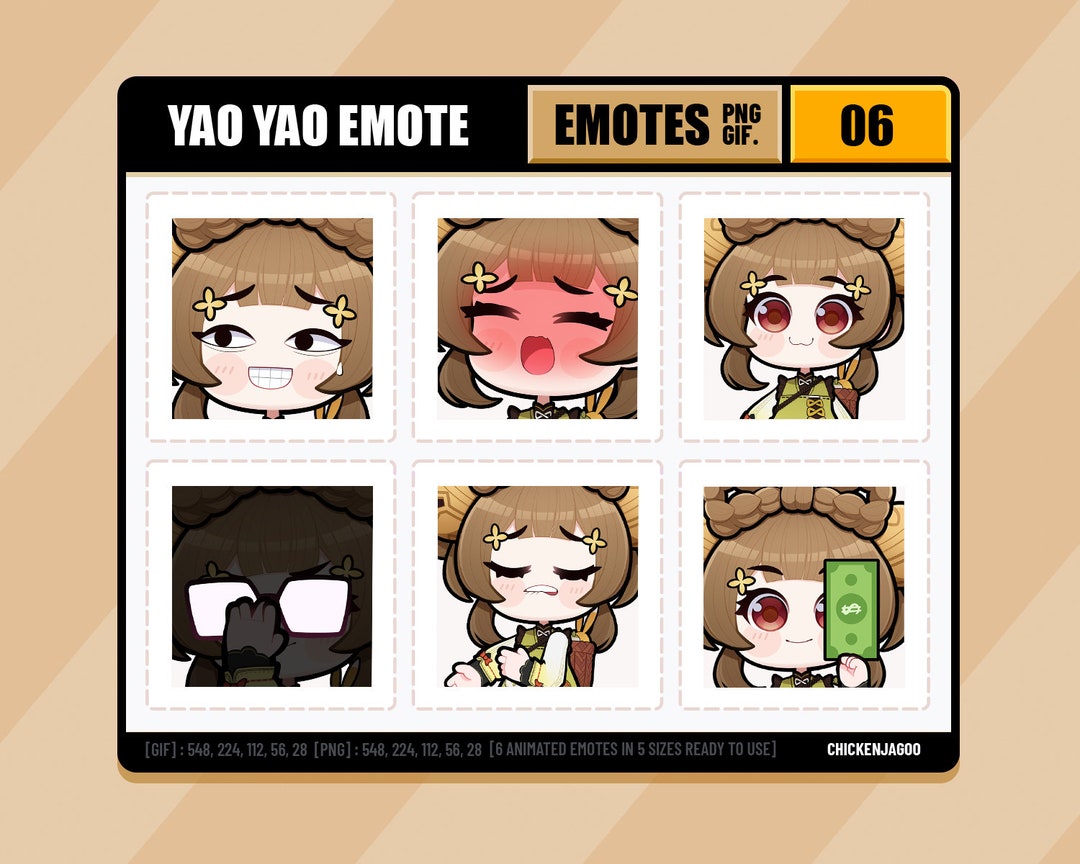 Genshin Yaoyao Emote Pack 06 | Twitch Emote | Discord Emote - Etsy