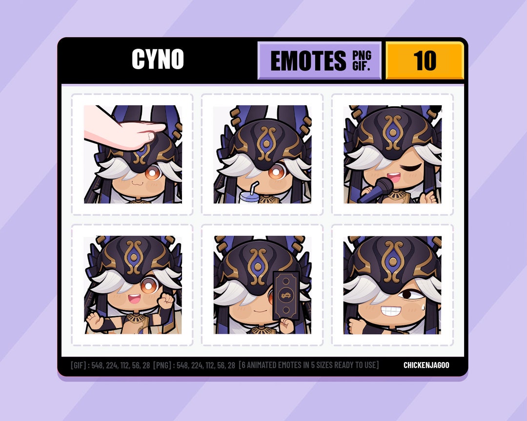Genshin Cyno Emote Pack 10 Twitch Emote Discord Emote - Etsy